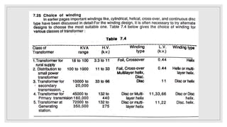 Design of transformer: Dimension of shell type transformer & winding ...