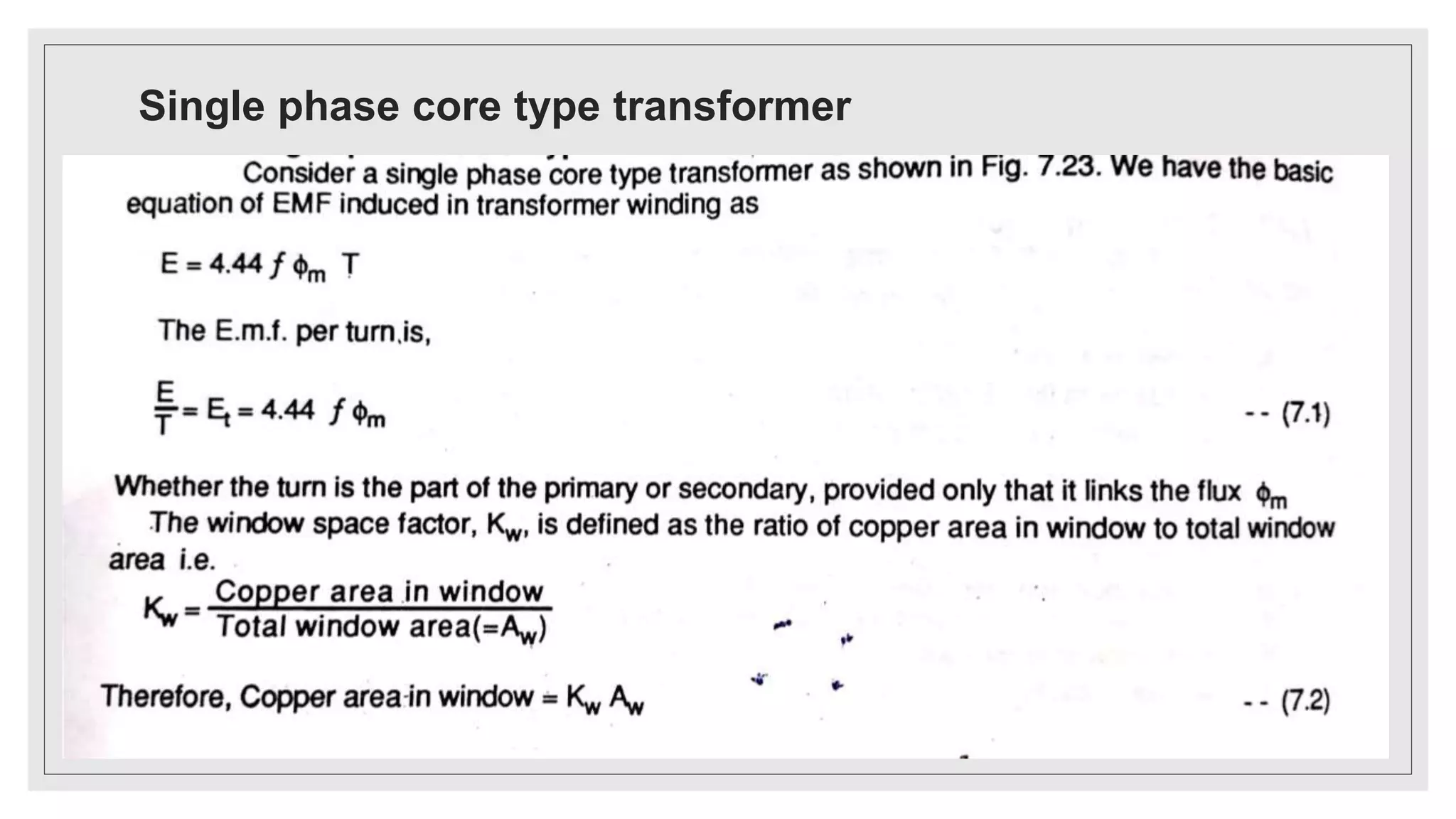 Design of transformer: Output Equation | PPTX