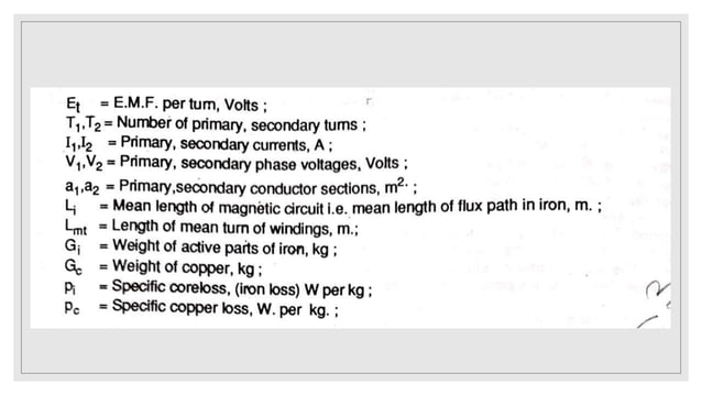 Design of transformer: Output Equation | PPTX | Physics | Science