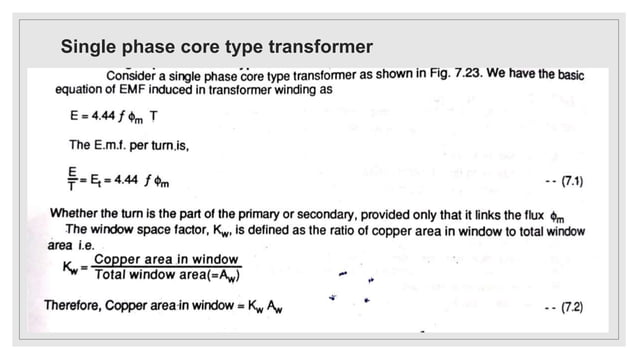 Design of transformer: Output Equation | PPTX | Physics | Science