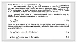 Design of transformer: selection of design constant | PPTX | Physics ...