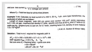 Design of transformer: Voltage Regulation and No Load Current | PPTX
