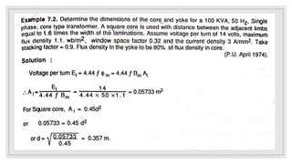 Design of transformer: yoke & core dimensions | PPTX