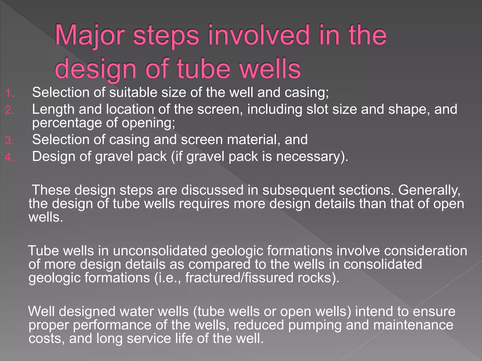 Design of tubewell | PPTX