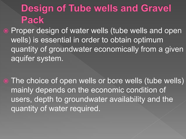 Design of tubewell | PPTX