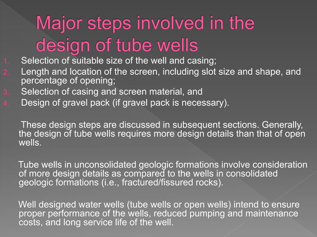 Design of tubewell | PPTX