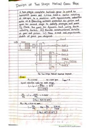 Design Of Two Stage Helical Gear Box by Sagar Dhotare | PDF