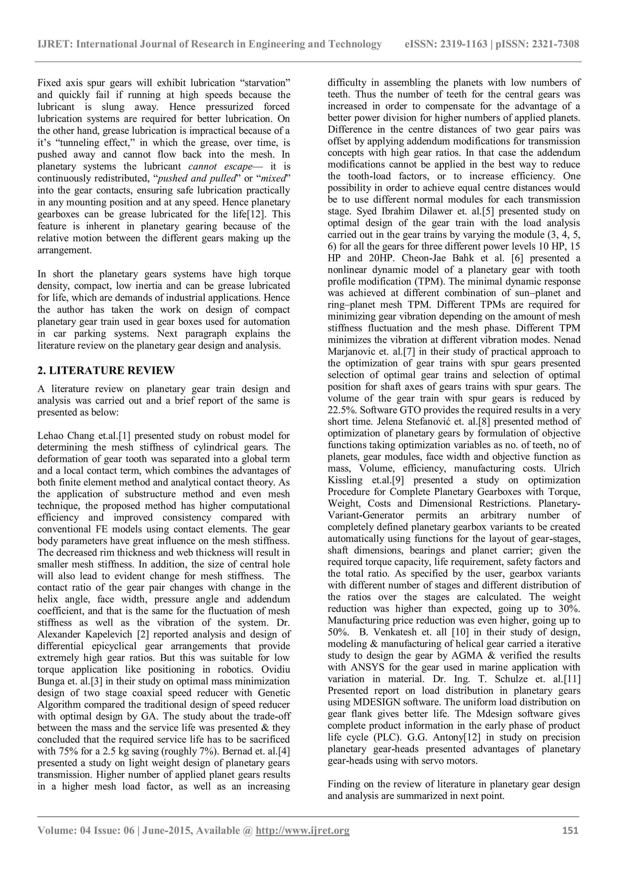 Design of two stage planetary gear train for high reduction ratio | PDF