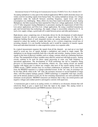 Design of ultra low power 8 channel analog multiplexer using dynamic threshold for biosignals | PDF