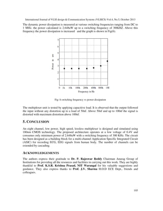 Design of ultra low power 8 channel analog multiplexer using dynamic threshold for biosignals | PDF