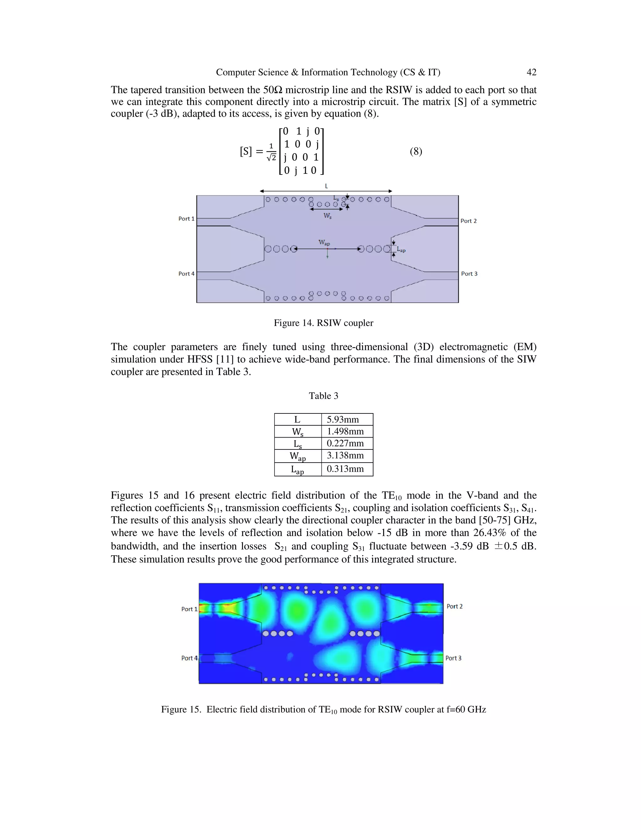 DESIGN OF V-BAND SUBSTRATE INTEGRATED WAVEGUIDE POWER DIVIDER, CIRCULATOR AND COUPLER | PDF