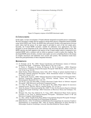 DESIGN OF V-BAND SUBSTRATE INTEGRATED WAVEGUIDE POWER DIVIDER, CIRCULATOR AND COUPLER | PDF