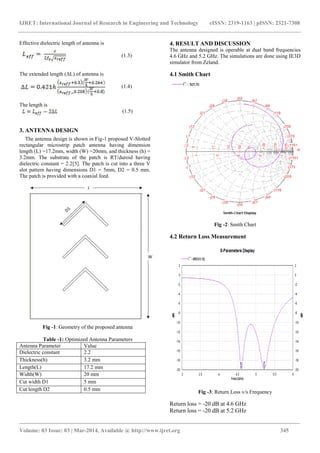 Design of v slotted microstrip patch antenna for yielding improved gain bandwidth product | PDF