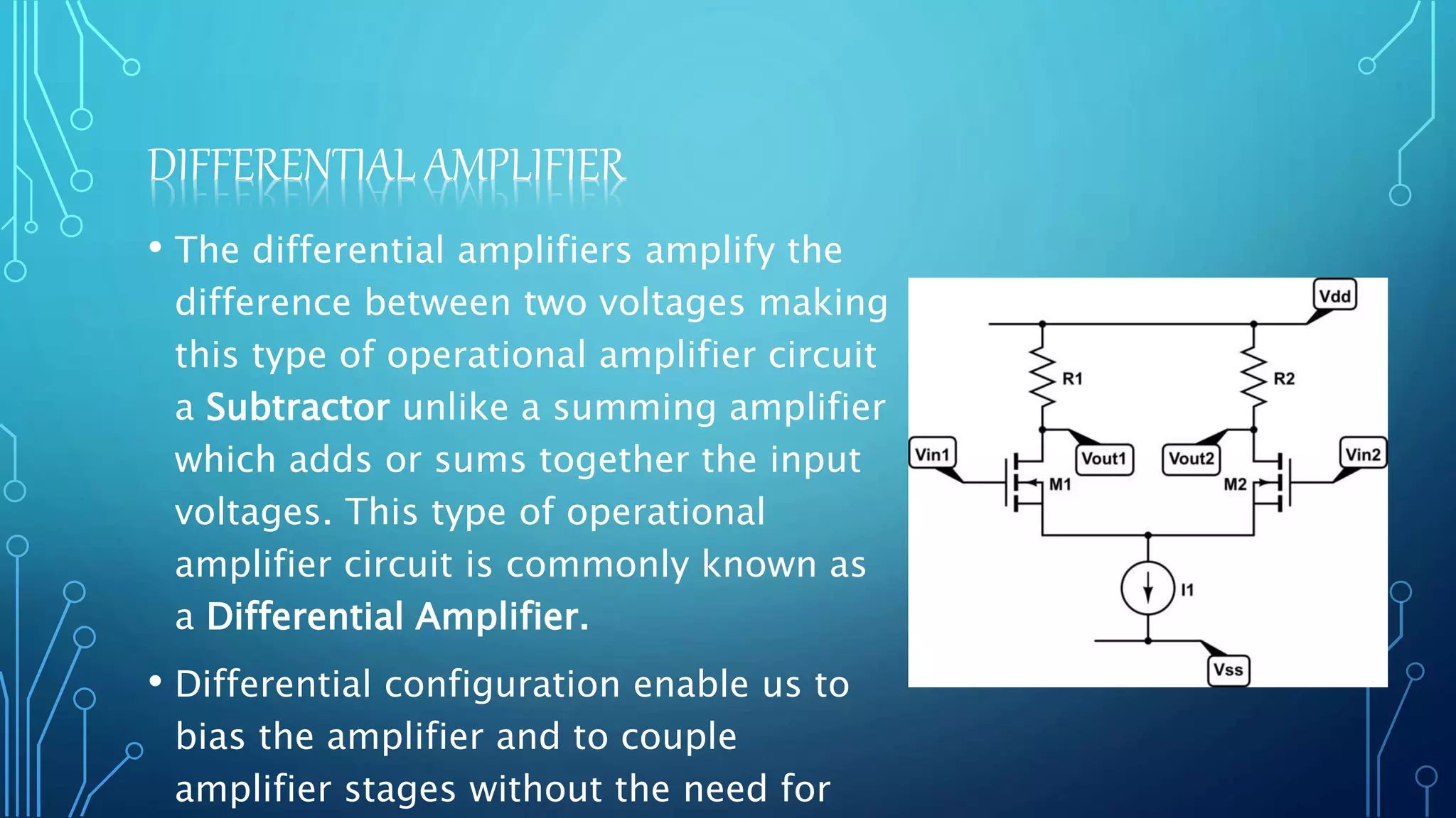 simulated study of differential amplifier using nano scale mosfets | PPT