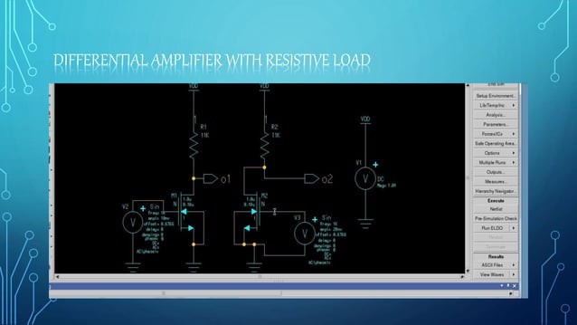 simulated study of differential amplifier using nano scale mosfets | PPT