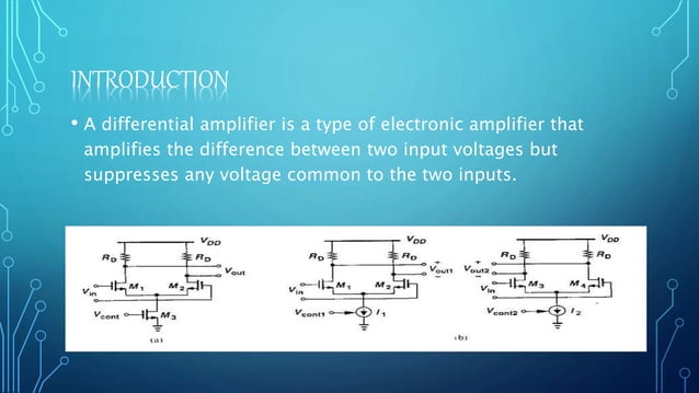 simulated study of differential amplifier using nano scale mosfets | PPT