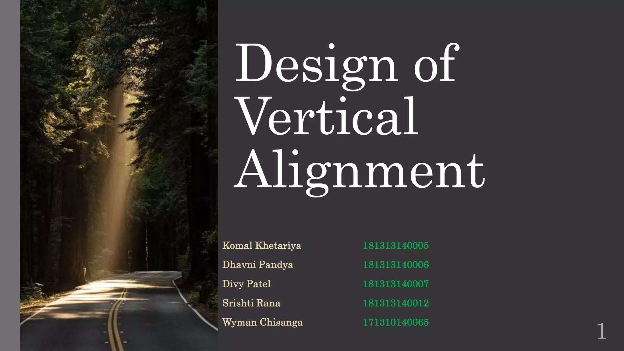 Design of vertical alignment | PPTX
