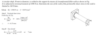 Design of Welded Joints for mechaical branch | PPT