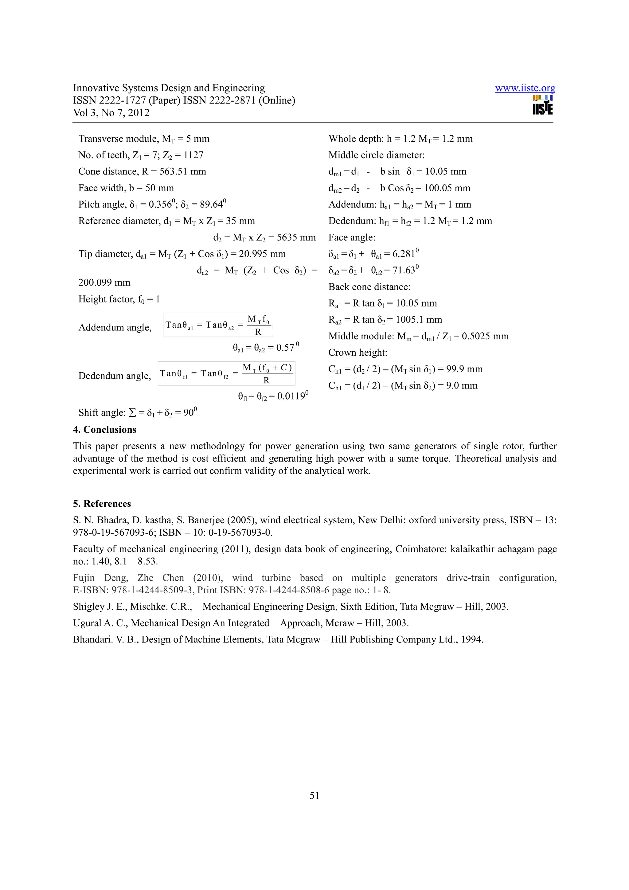 Design of windmill power generation using multi generator and single ...