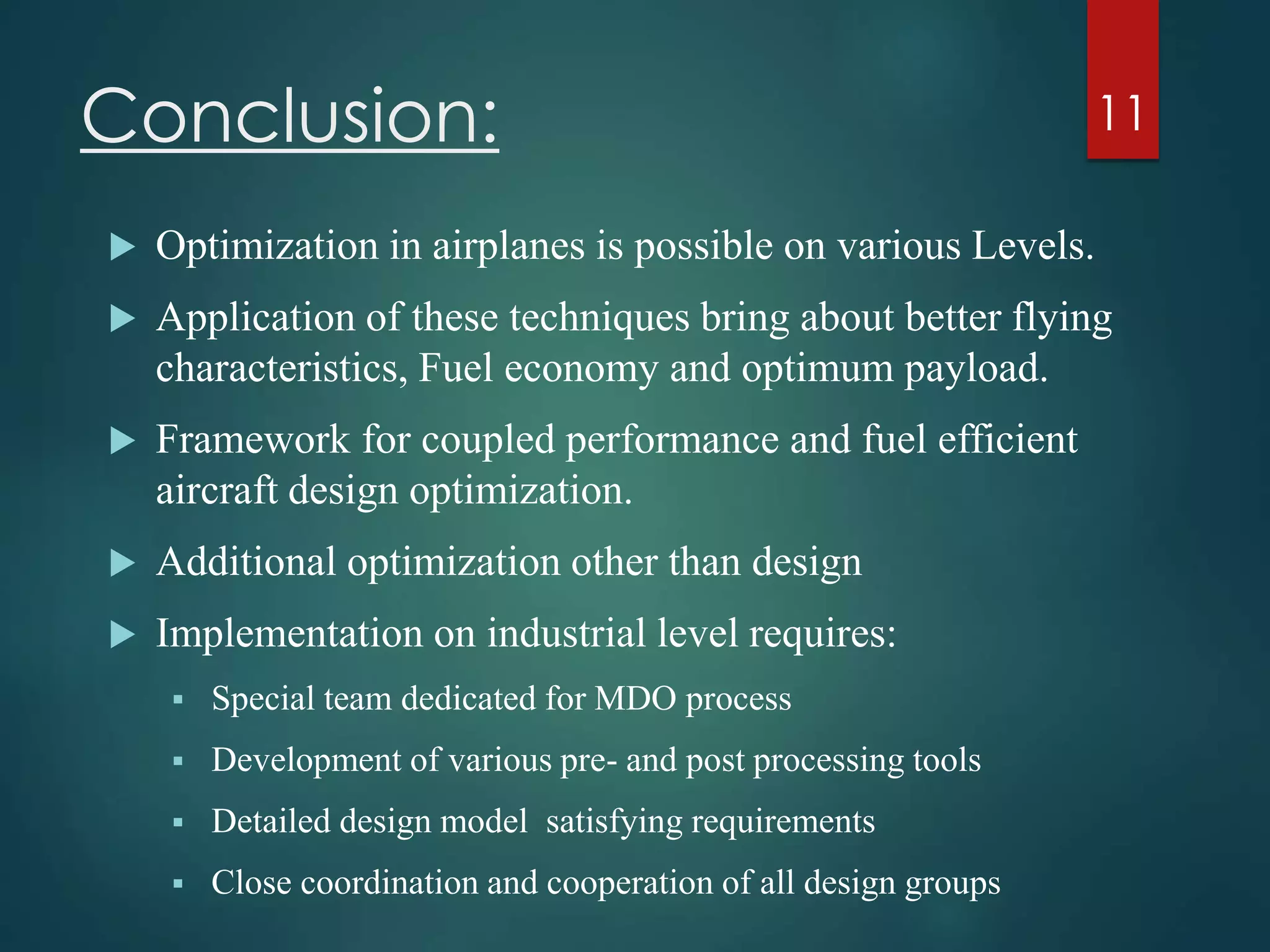 Design optimization of airplanes | PPTX