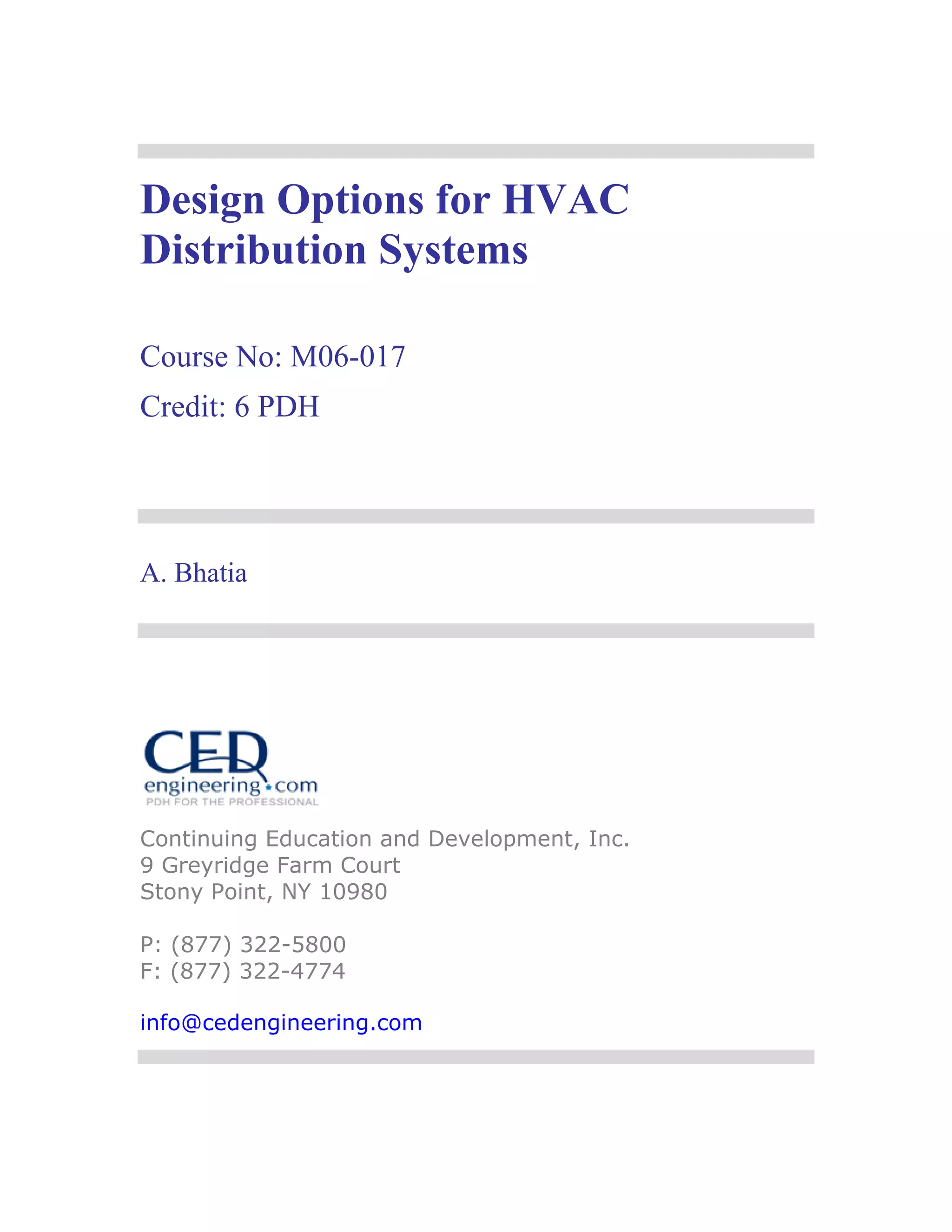 Design options for hvac distribution systems | PDF