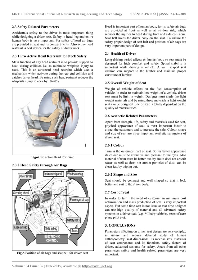 Design parameters of driver seat in an automobile | PDF | Auto Safety ...