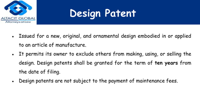 Design patent and utility patent | PPTX