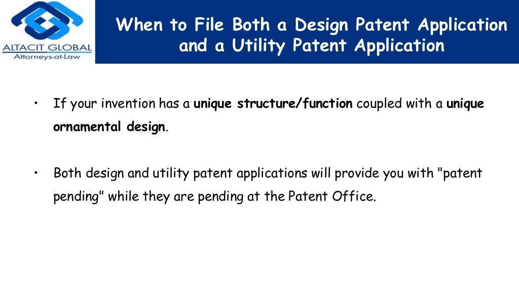 Design patent and utility patent