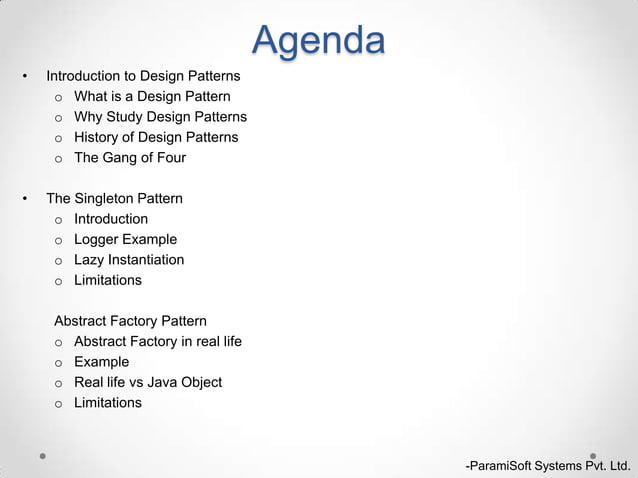 Design pattern (Abstract Factory & Singleton) | PPT