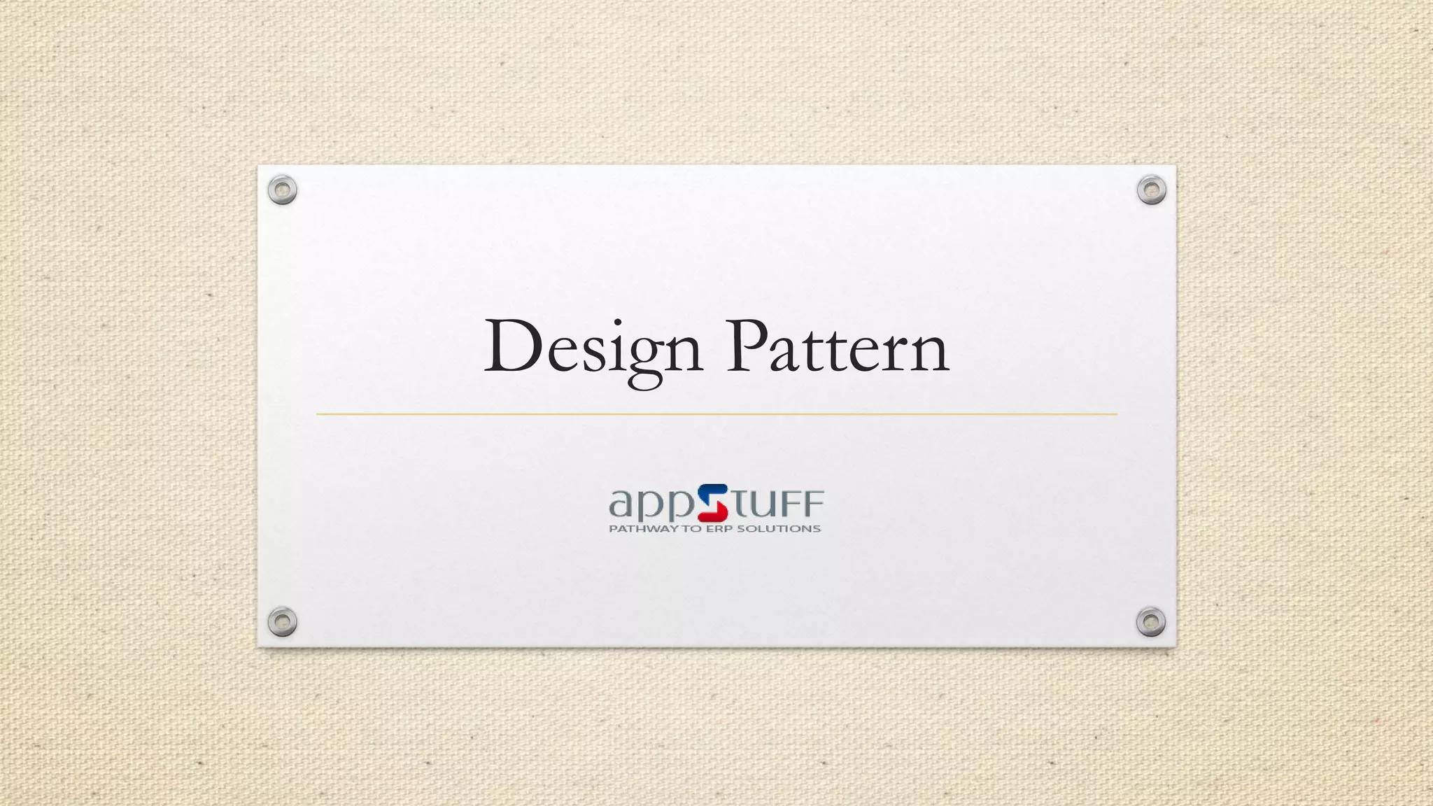 Design pattern - part 1 | PPT