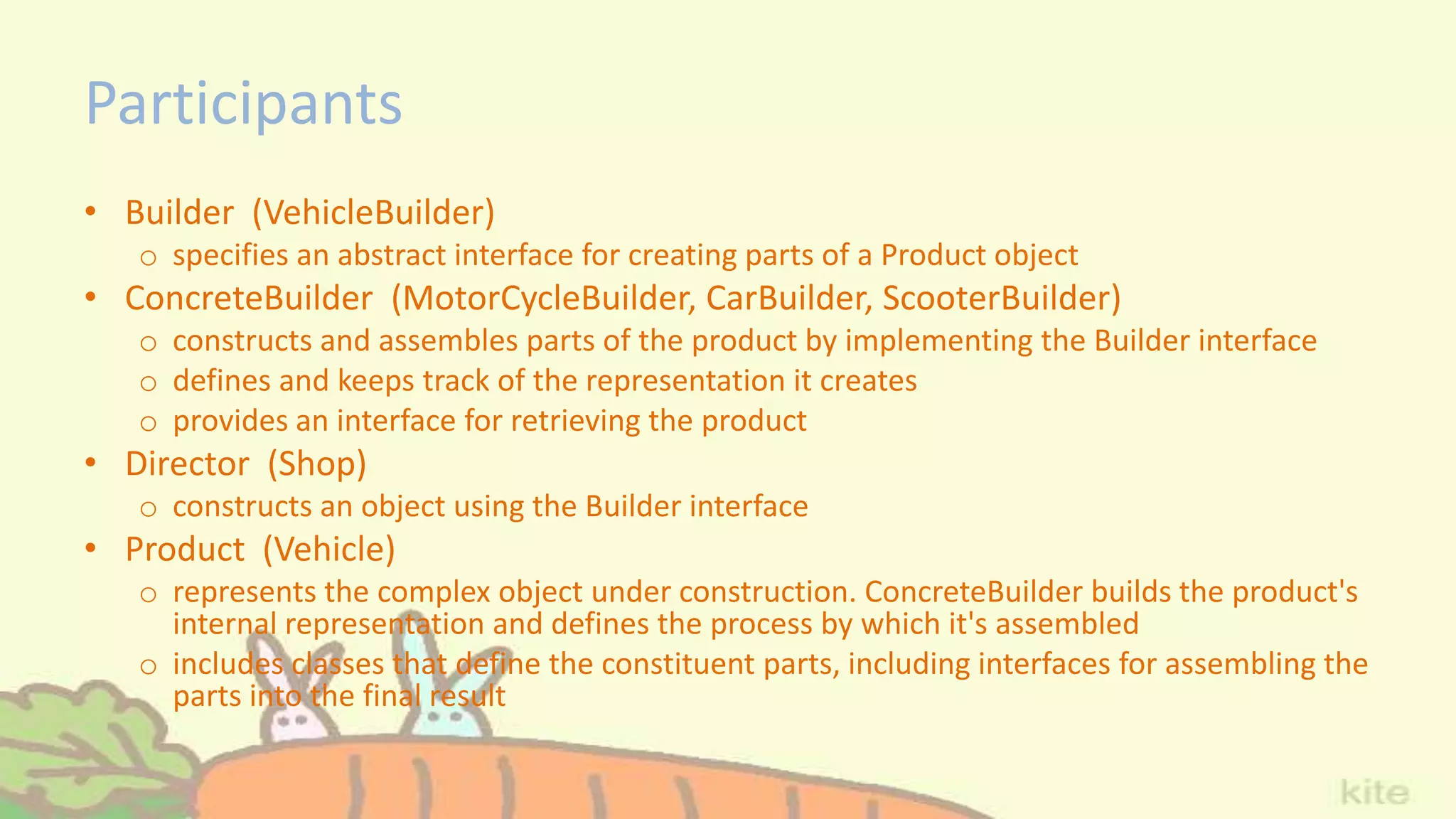 Design pattern builder 20131115 | PPTX | Programming Languages | Computing