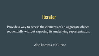 Design pattern - Iterator, Mediator and Memento | PDF