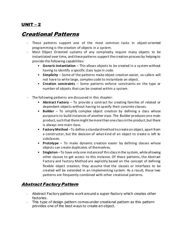 Design Pattern Notes: Nagpur University