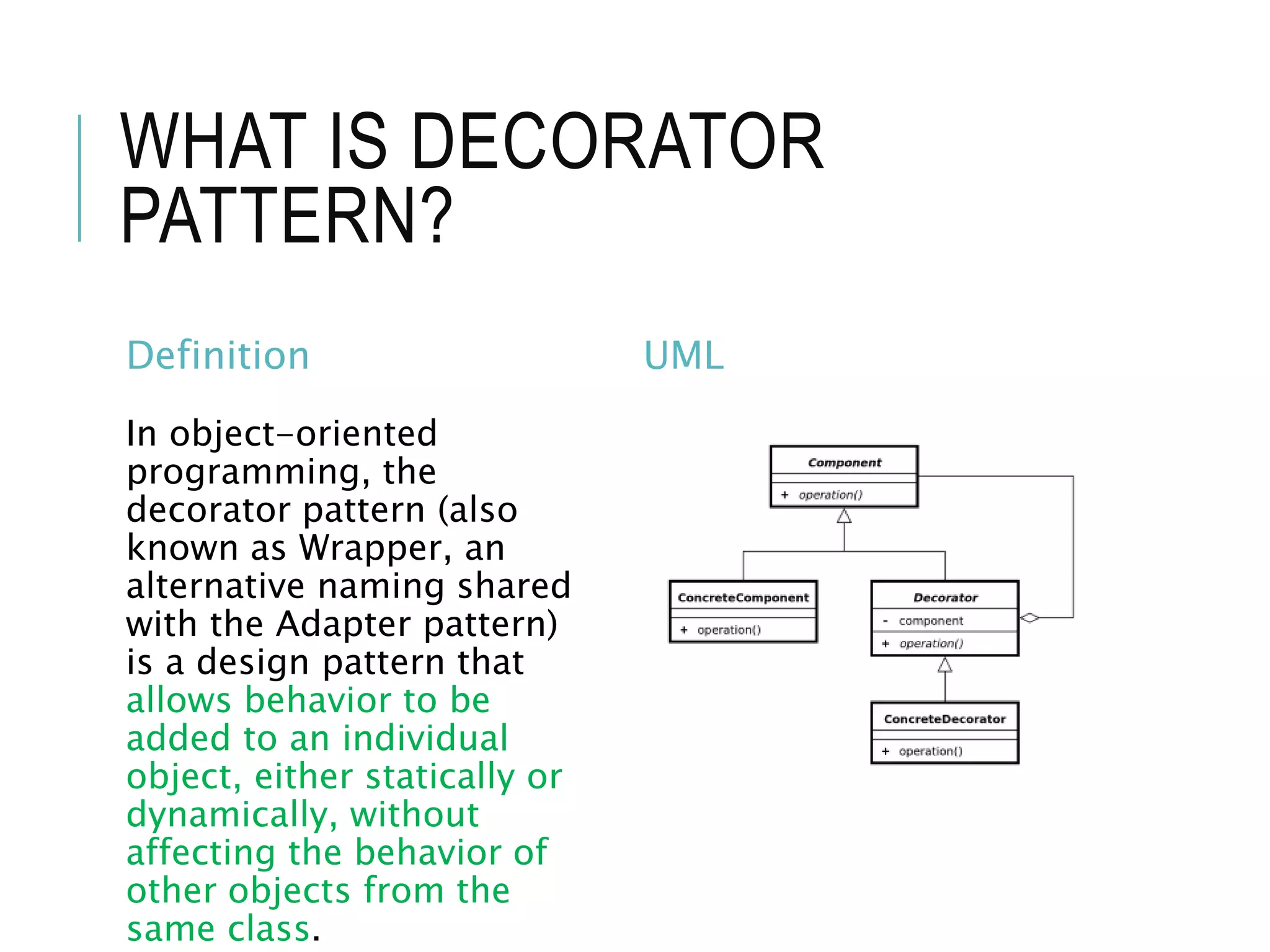 Design pattern reading group – decorator pattern | PPT