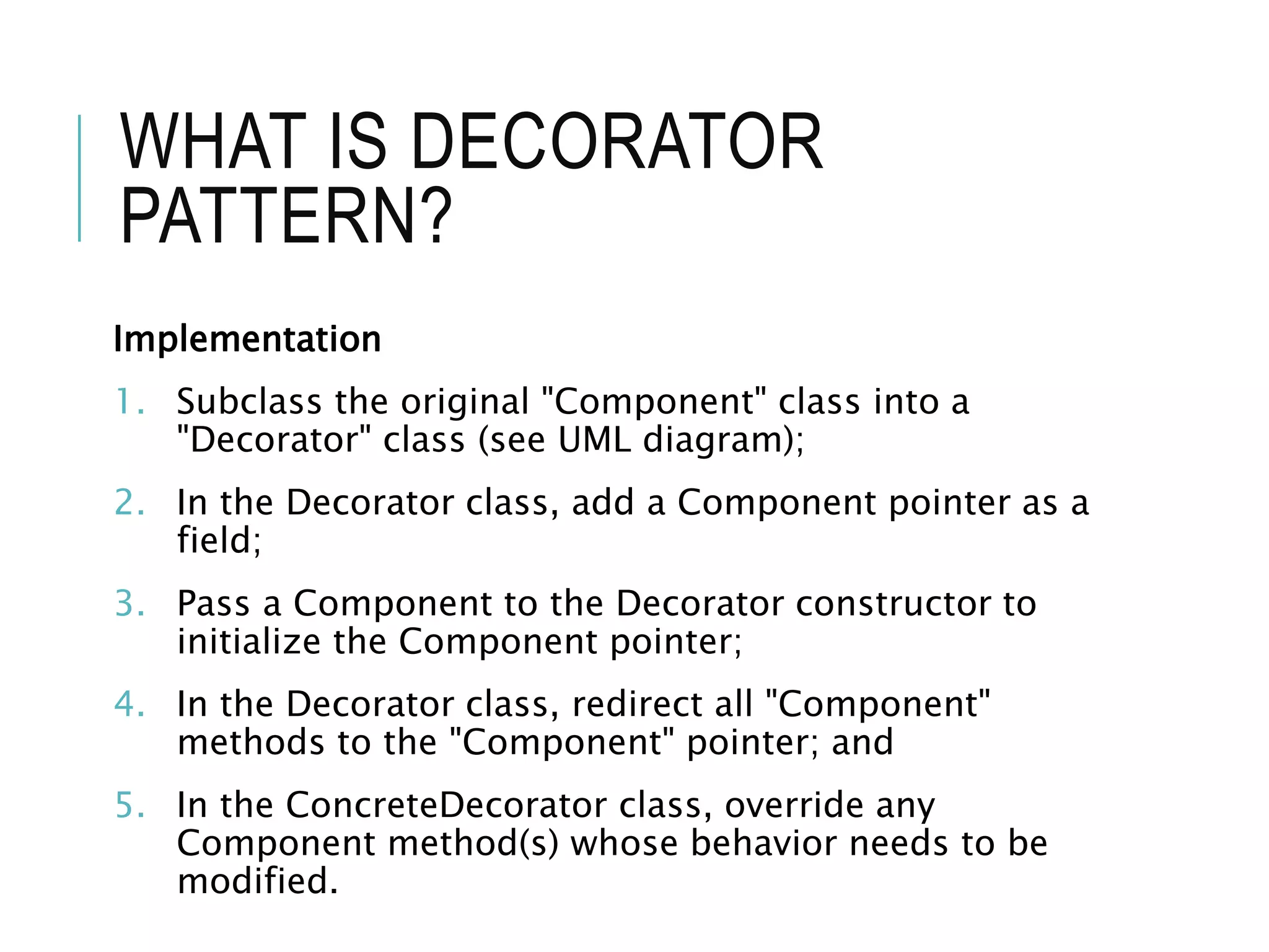 Design pattern reading group – decorator pattern | PPT