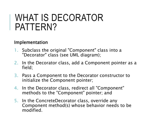 Design pattern reading group – decorator pattern | PPT