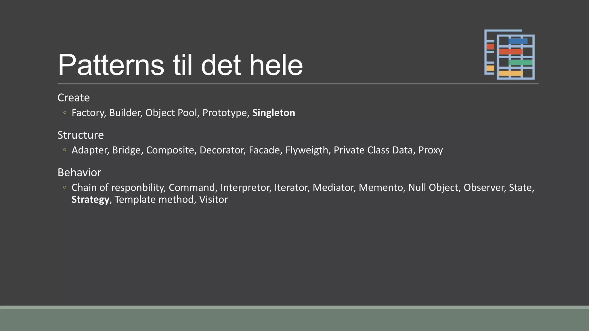 Design patterns: Singleton & Strategy | PPT