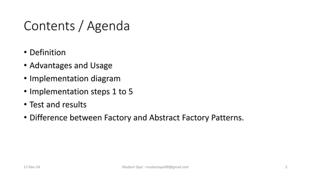 Design Patterns - Abstract Factory Pattern | PPTX
