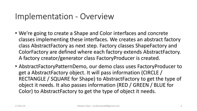 Design Patterns - Abstract Factory Pattern | PPTX