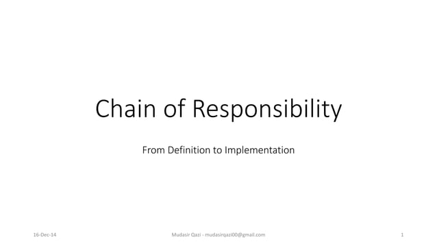 Design Pattern - Chain of Responsibility | PPTX
