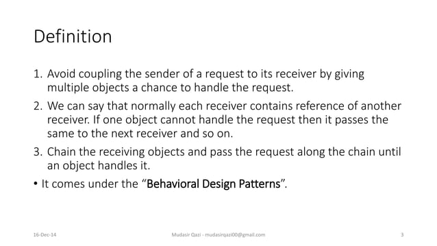 Design Pattern - Chain of Responsibility | PPTX