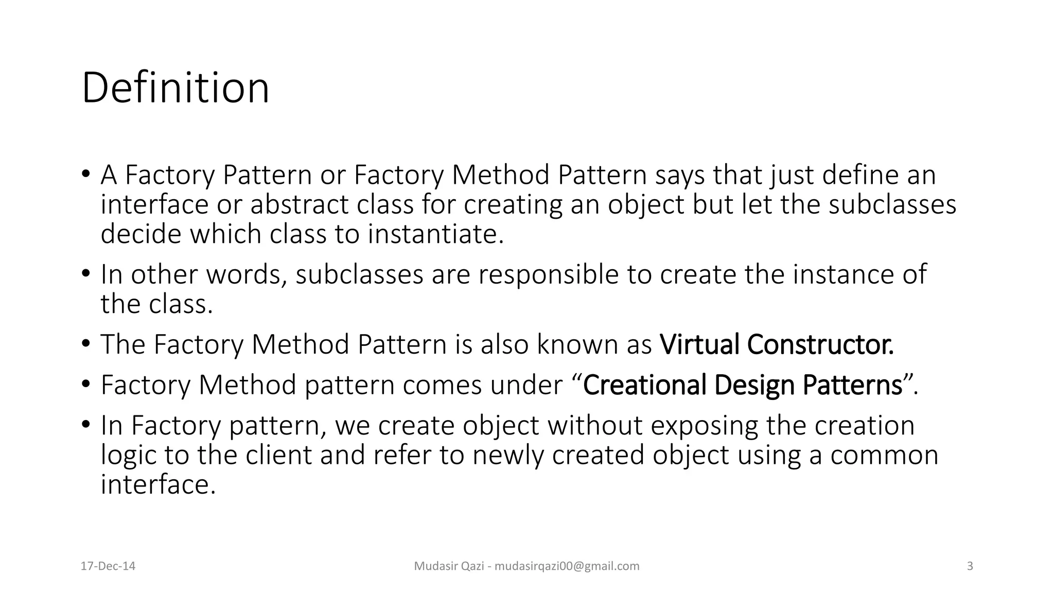 Design Pattern Factory Method Pattern Ppt 0897