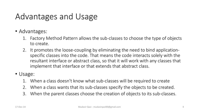 Design Pattern - Factory Method Pattern | PPTX