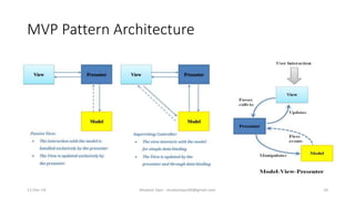 Design Pattern - MVC, MVP and MVVM | PPTX