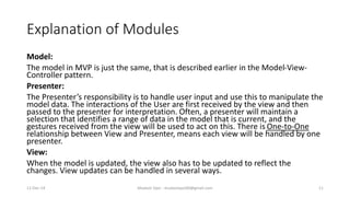 Design Pattern - MVC, MVP and MVVM | PPTX