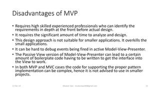 Design Pattern - MVC, MVP and MVVM | PPTX