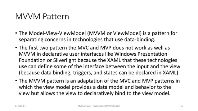 Design Pattern - MVC, MVP and MVVM | PPTX | Web Development | Internet