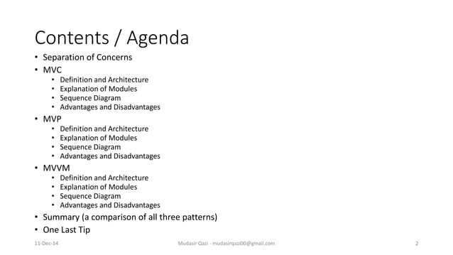 Design Pattern Mvc Mvp And Mvvm Pptx