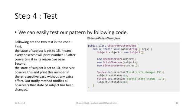 Design Pattern - Observer Pattern | PPTX | Programming Languages | Computing