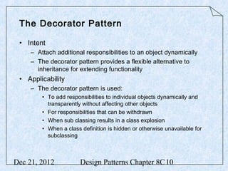 Design patterns structuralpatterns(thedecoratorpattern) | PPT